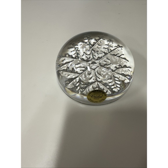 Art | Snowflake Paper Weight Lead Crystal Paperweight Vintage 35 Across ...